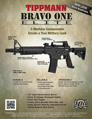 Маркер Tippmann Bravo One Elite Black купить в интернет магазине Арсенал